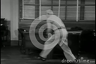 Wide shot man chasing cat stock video. Video of indoors - 52818257