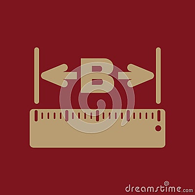 The Width Icon. Measurement And Ruler Symbol. Flat Vector Illustration ...