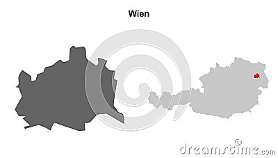 Wien Outline Map Cartoon Vector | CartoonDealer.com #378848893