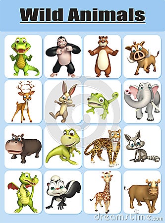 Wild Animal Chart Royalty-Free Cartoon | CartoonDealer.com #70055771