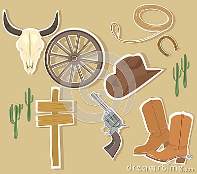 Wild West Western Elements Stock Images - Image: 19027294