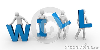 Will Text Holding By Men Royalty Free Stock Photos - Image: 16896058