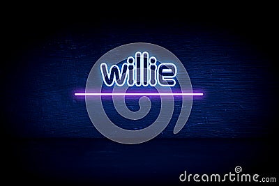 Willie - Blue Neon Announcement Signboard Royalty-Free Stock Image ...