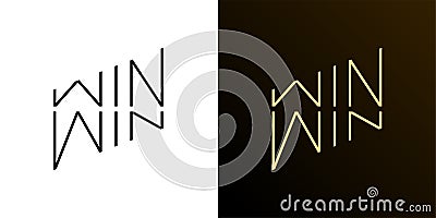 Win-win Logo Linear Dynamic Design Creative Concept. Winwin Partnership ...