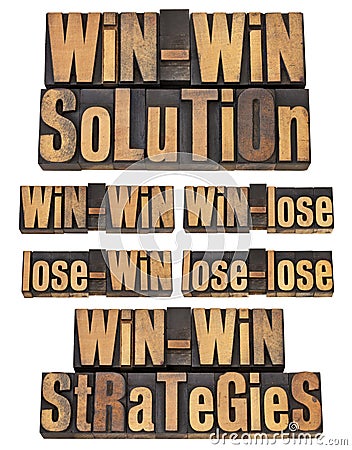 Win-win Strategy In Letterpress Stock Photography - Image: 24009762