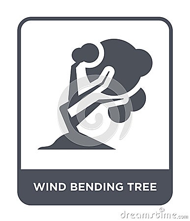 Wind Bending Tree Icon In Trendy Design Style. Wind Bending Tree Icon ...