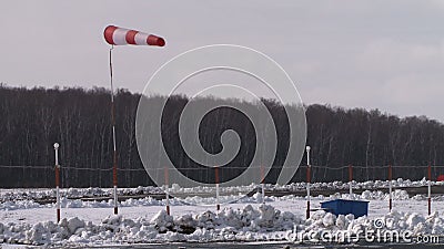 Wind cone on a runway. stock video. Video of blue, signal - 71501321