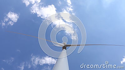 Wind the Propeller Generating Electricity from Wind Bottom View. Close ...