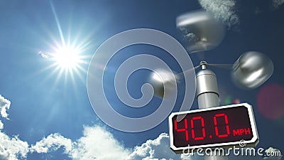 Digital Anemometer Displays Maximum 99.9 Mph Wind Speed. Hurricane ...