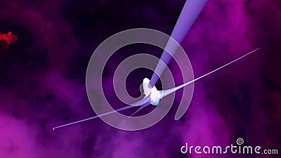 Wind Turbine on Dark Purple Cloudy Background. Wind Generator Windmill ...