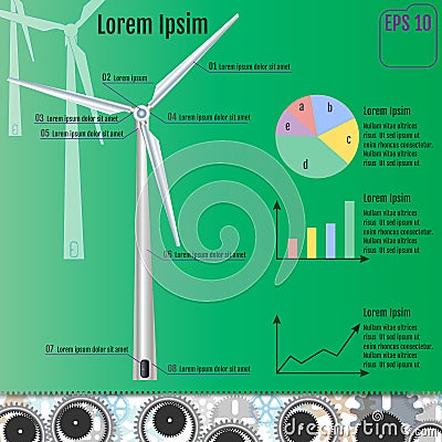 Windmill Infographic Concept. Vector | CartoonDealer.com #84215467