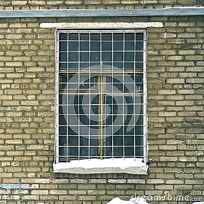 Window Grille On A Window Of Old Soviet Brick House Royalty-Free Stock ...