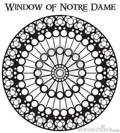Window Of Notre Dame Outline. Cartoon Vector | CartoonDealer.com #198012343
