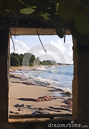 Window View Of Beach Royalty Free Stock Images - Image: 1349869