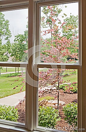 Window View Of Front Yard Royalty Free Stock Image - Image: 8827706