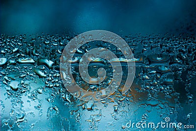Window Water Blue Condensate Background Royalty-Free Stock Photo ...