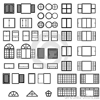 Windows Icon Set. Window Types Set. Vector. | CartoonDealer.com #120167075