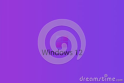 Windows 12 Logo.A New Update Microsoft Computer Operating System.Pastel ...