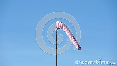 Windsock with Red and White Stripes Show Direction of Wind Blowing and ...