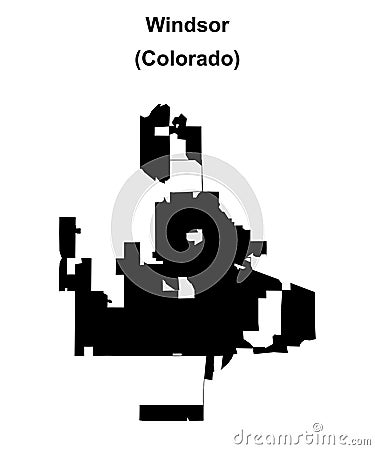 Windsor Outline Map Cartoon Vector | CartoonDealer.com #357246919