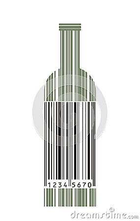 Wine Bottle And Barcode Vector Illustration | CartoonDealer.com #13338398