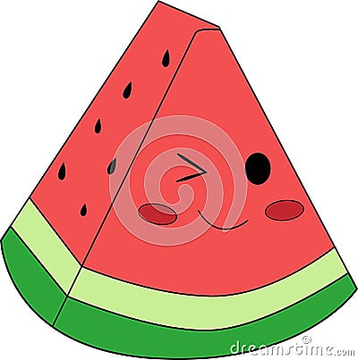 Wink Watermelon Vector Drawing Illustration Royalty-Free Cartoon ...