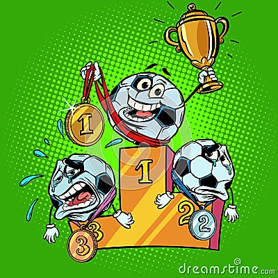 Winner And Loser On The Podium. First Second And Third Place. Ch Vector ...