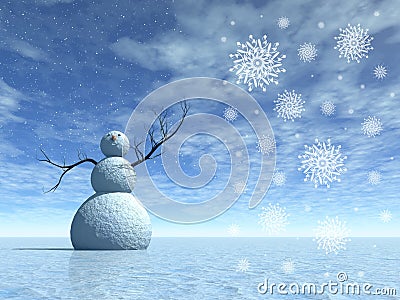 Winter Scenery With Snowman Royalty Free Stock Photo - Image: 16902075