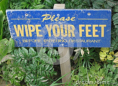 Wipe Your Feet Sign Stock Photo - Image: 24520