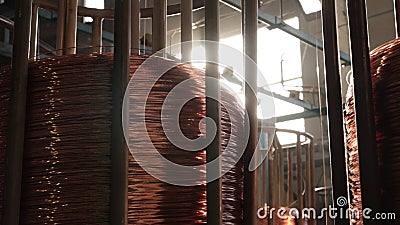 Wire Factory, Copper Grades, Coil Systems Stock Video - Video of ...