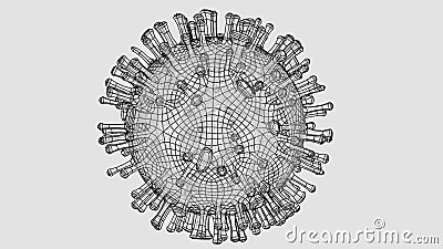 Wire-frame Model of a Virus Stock Footage - Video of abstract, medical ...