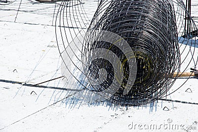 Wire Mesh On Concrete Slab Stock Photo - Image: 67212918
