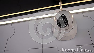 Wireless Surveillance Camera Fixed on Ceiling of Office Close-up Stock ...