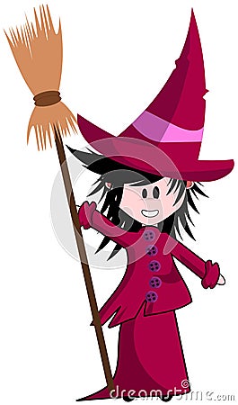 Nice Witch Cartoon Isolated Royalty Free Stock Images - Image: 36735019