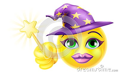 Witch Emoticon Face Emoji Cartoon Icon Vector Illustration ...