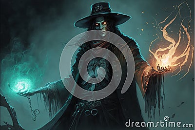 A Wizard, Reanimated From The Dead, Performs A Magical Incantation ...