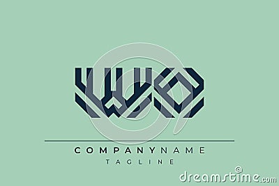 WO Minimal Line Logo Cartoon Vector | CartoonDealer.com #361949713