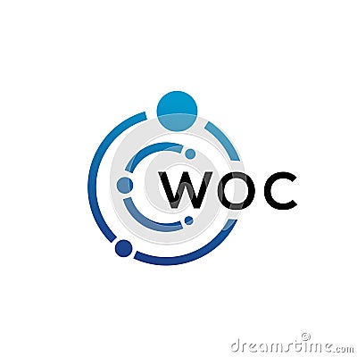 WOC Letter Technology Logo Design On White Background. WOC Creative ...