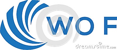 WOF Letter Logo Design On White Background. WOF Creative Circle Letter ...