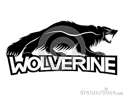Wolverine animal sign. stock vector. Illustration of silhouette - 100169918