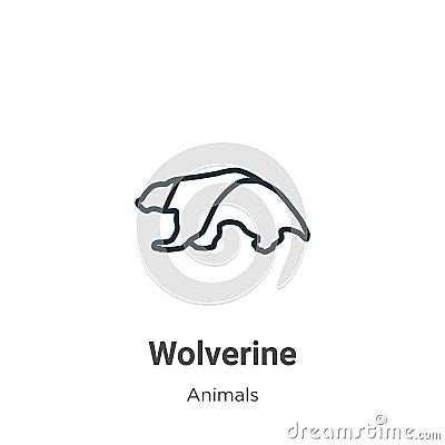 Wolverine Outline Vector Icon. Thin Line Black Wolverine Icon, Flat ...