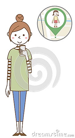 Young Woman Confirming Her Whereabouts Cartoon Vector | CartoonDealer ...