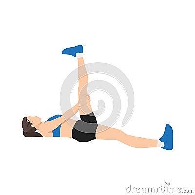 Woman Doing Hamstring Stretch Exercise. Vector Illustration ...
