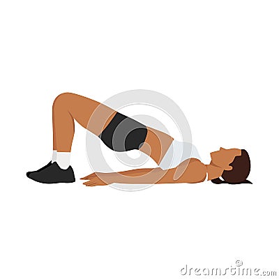 Woman Doing Hamstring Walkout Exercise. Flat Vector Royalty-Free ...
