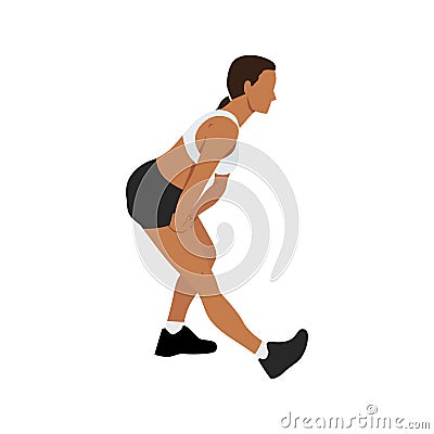 Woman Doing Standing Hamstring Stretch Exercise Cartoon Vector ...