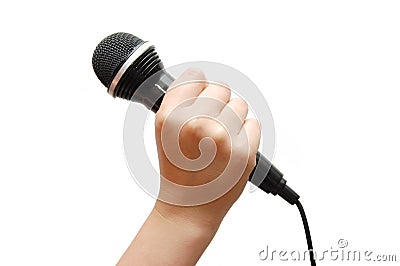 Woman Hand Holding A Microphone Stock Photos - Image: 9854303