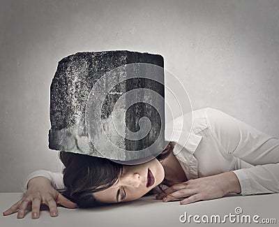 Head Of A Woman Flattered By A Stone Royalty Free Stock Photography ...