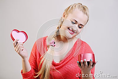 Woman Look In The Box Royalty-Free Stock Photo | CartoonDealer.com ...