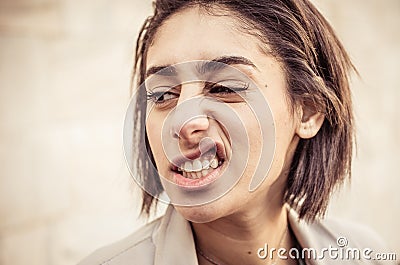 Woman Making Disgust Expression Stock Photo - Image: 54276000