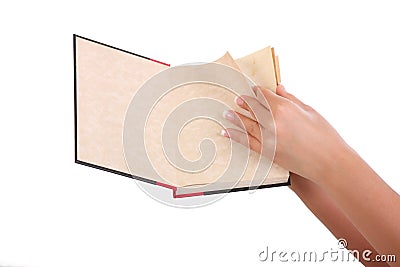 Woman Opening A Book Stock Image - Image: 8443681